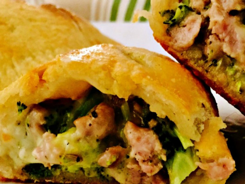 Sausage, Broccoli & Herbed Goat Cheese Calzone - Farmhouse 1820